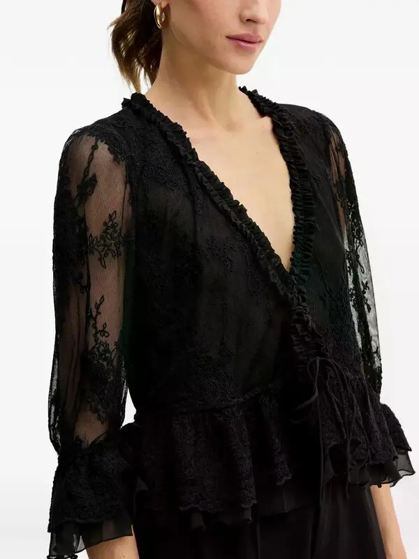 Bardot Ruffled Lace Top
