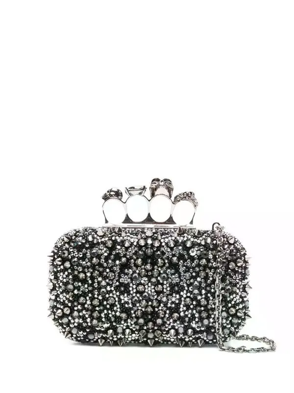 Alexander McQueen Knuckle Skull Clutch - Silver