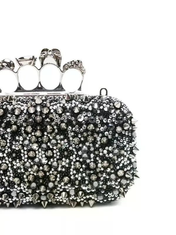 Alexander McQueen Knuckle Skull Clutch - Silver