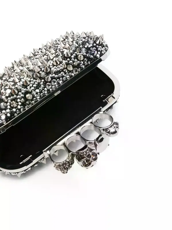 Alexander McQueen Knuckle Skull Clutch - Silver