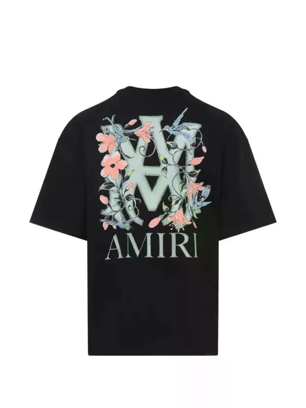 Amiri Floral Logo-print T-shirt - Black