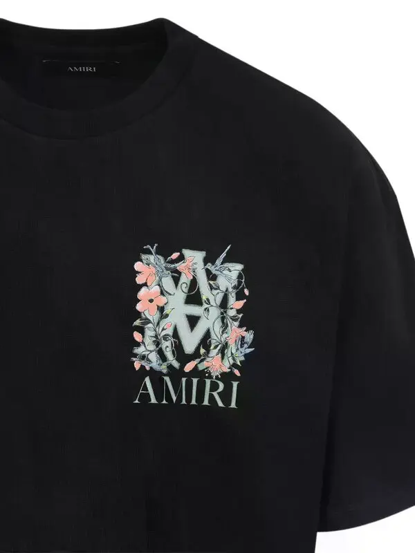 Amiri Floral Logo-print T-shirt - Black
