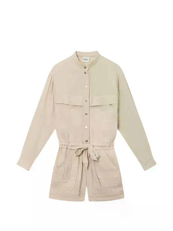 MARANT ETOILE Betyna Buttoned Belted Playsuit - Neutrals