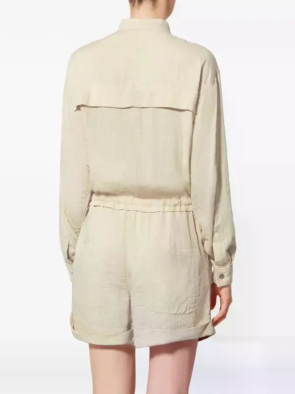MARANT ETOILE Betyna Buttoned Belted Playsuit - Neutrals
