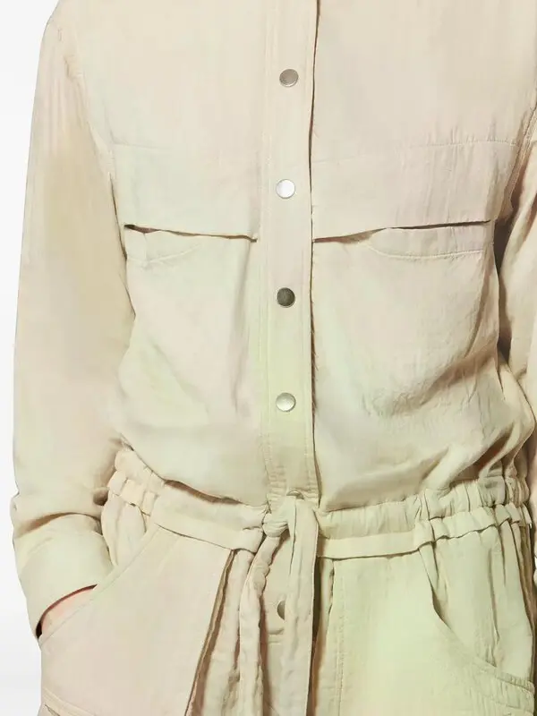 MARANT ETOILE Betyna Buttoned Belted Playsuit - Neutrals