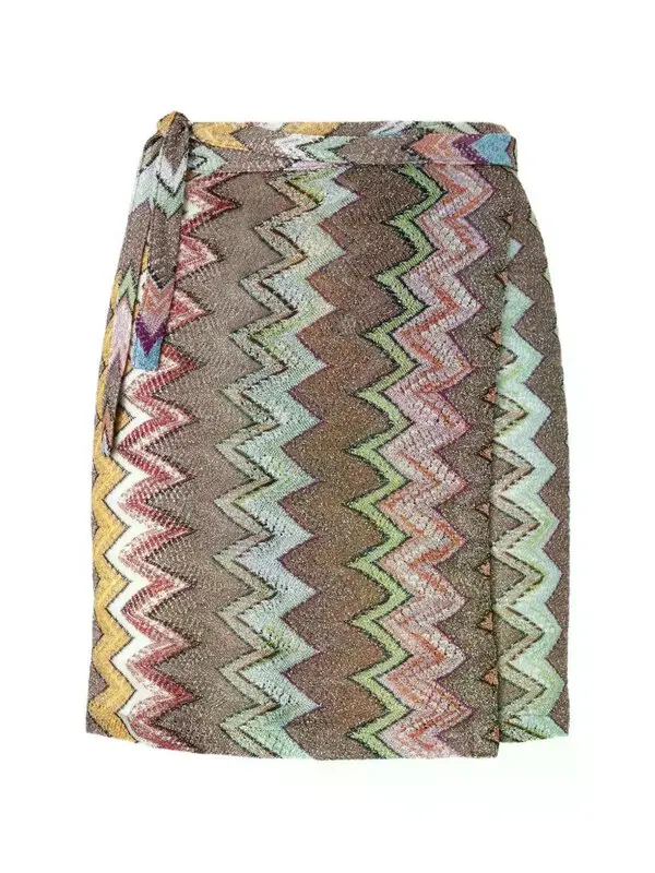 Missoni Zigzag-pattern Beach Skirt - Brown