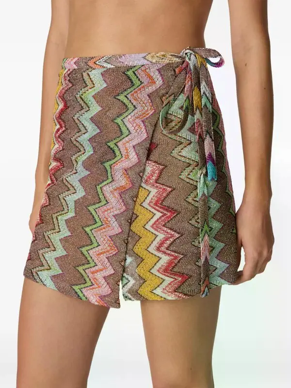 Missoni Zigzag-pattern Beach Skirt - Brown