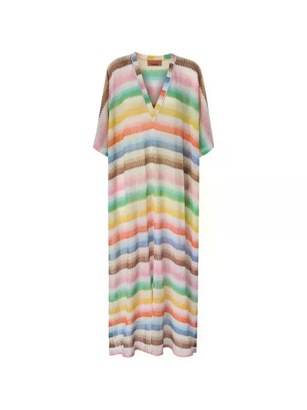 Missoni V-neck Zigzag-motif Cover-up - Neutrals