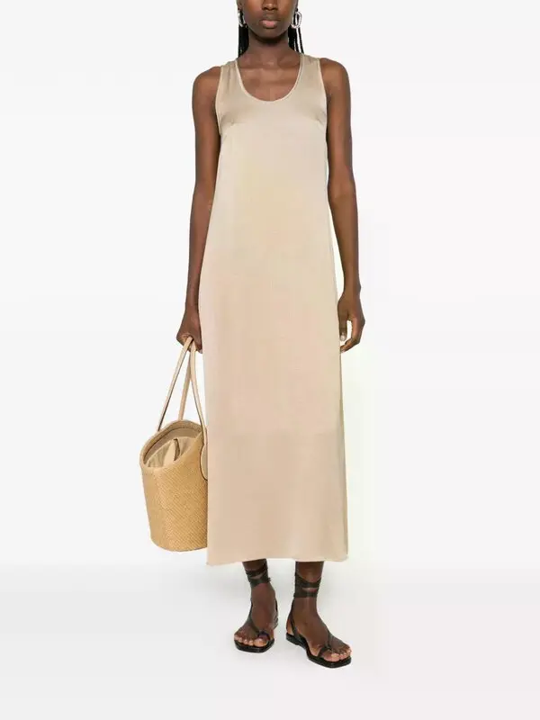 Peserico Embellished-neck Sleeveless Midi Dress