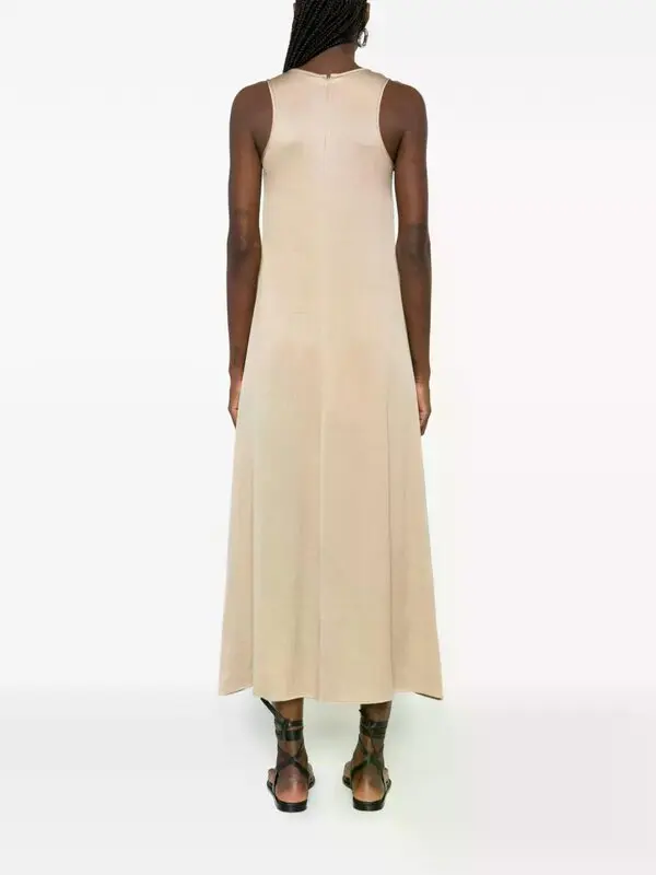 Peserico Embellished-neck Sleeveless Midi Dress