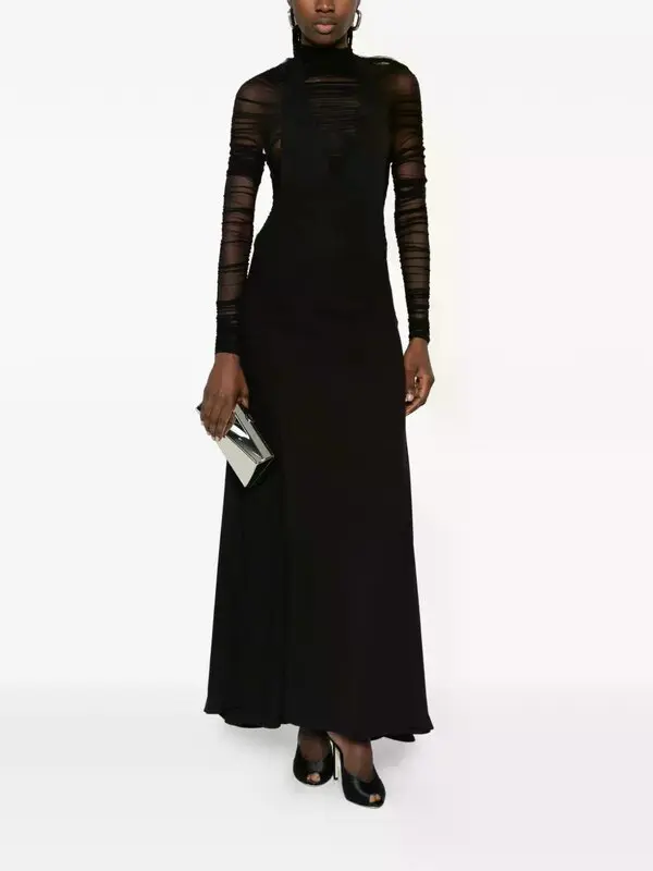 Christopher Esber Ruched Long-sleeve Midi Dress