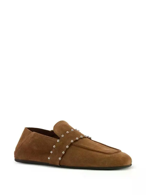 GIUSEPPE ZANOTTI Stud-embellished Loafers - Brown