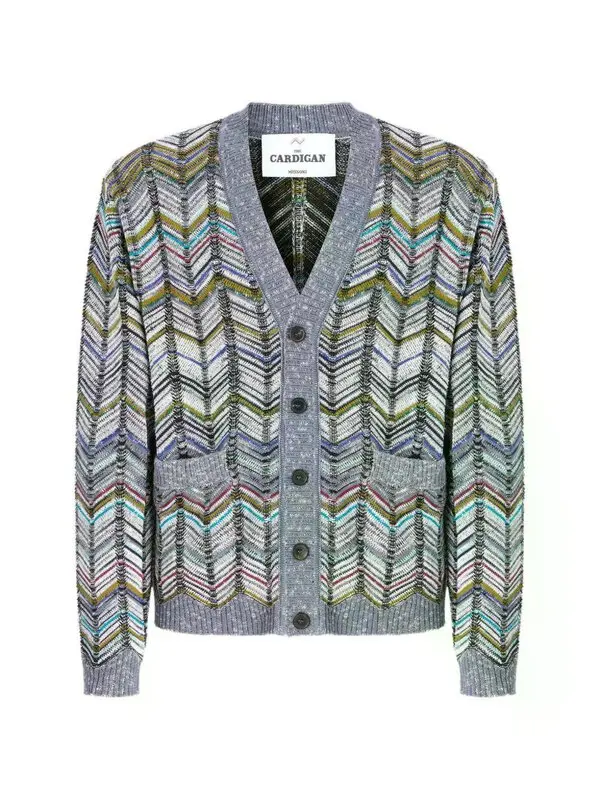 Missoni Chevron-pattern Cardigan - Grey