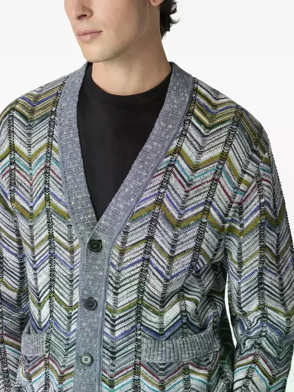 Missoni Chevron-pattern Cardigan - Grey