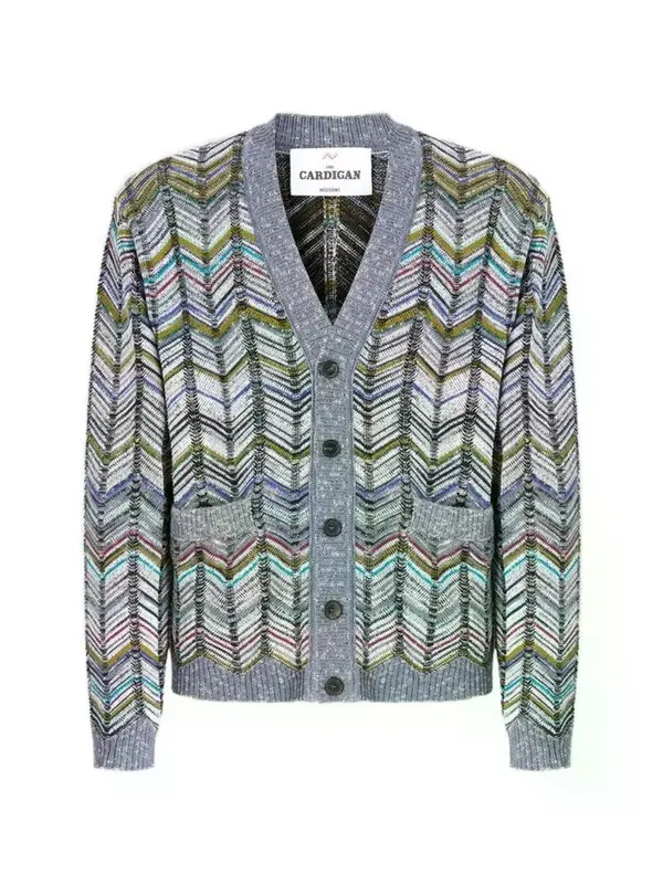 Missoni Chevron-pattern Cardigan - Grey