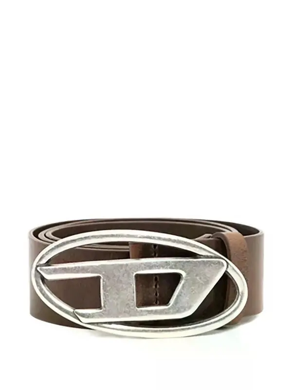 Diesel Oval D-logo Belt - Brown