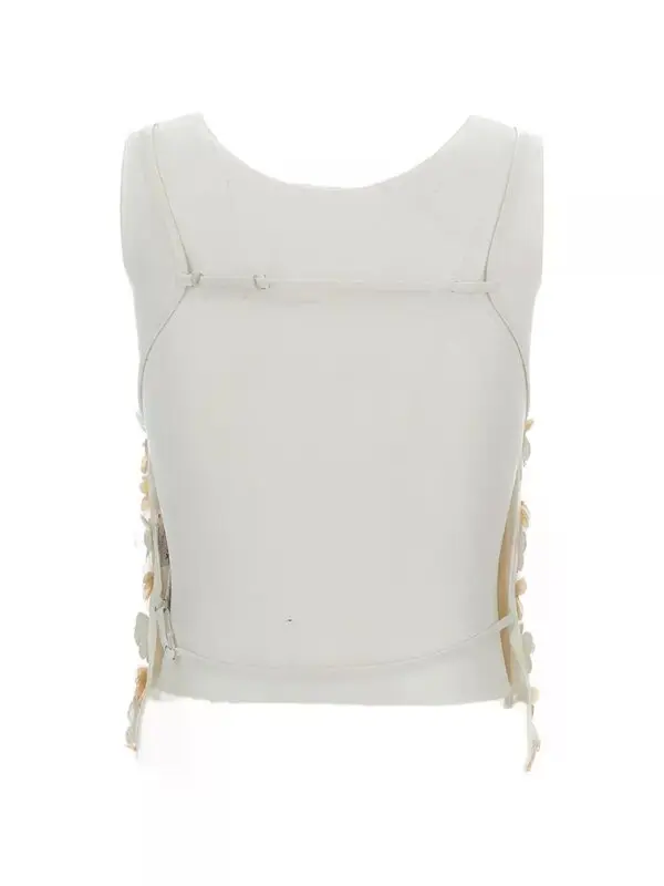 P.a.r.o.s.h Floral-appliqué Sleeveless Top