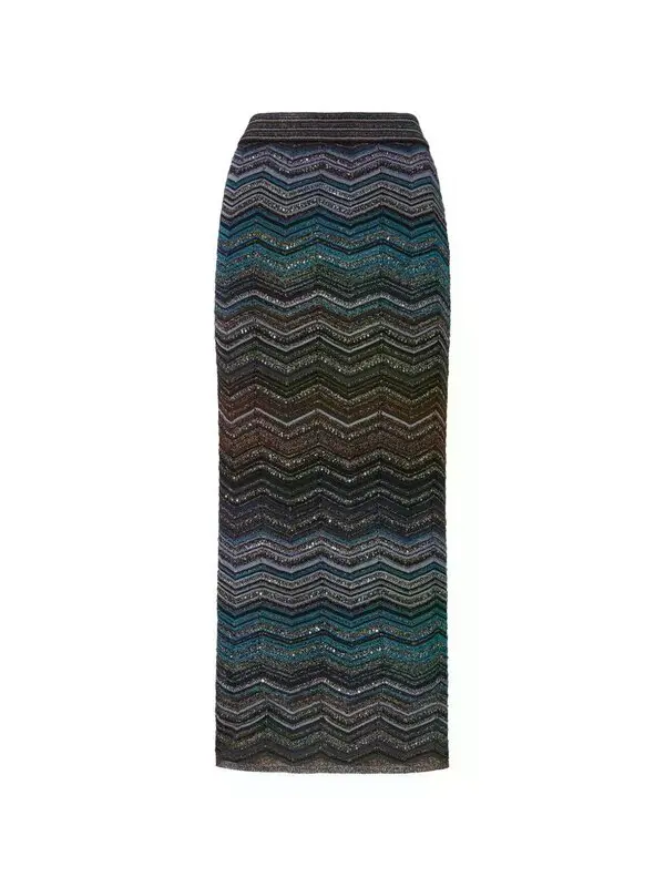 Missoni Chevron Maxi Skirt - Brown