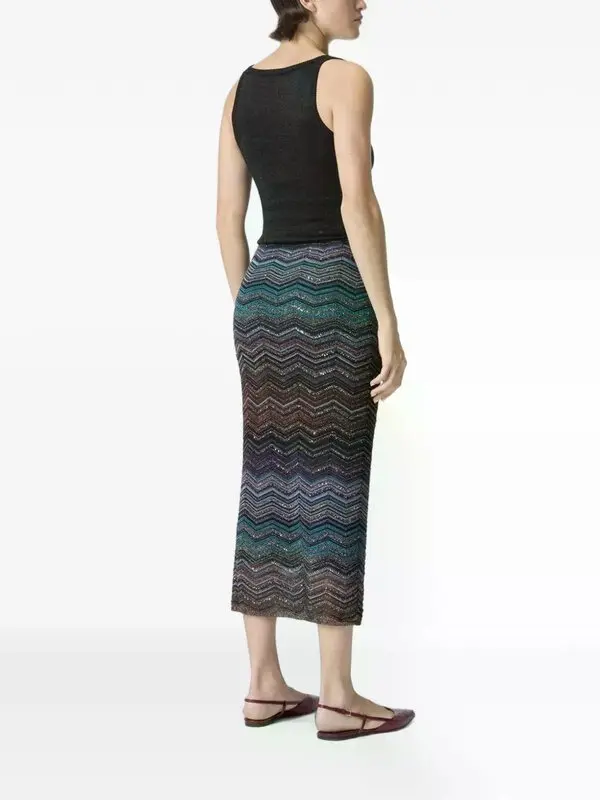 Missoni Chevron Maxi Skirt - Brown