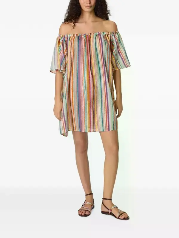 Missoni Off-shoulder Zigzag-pattern Cover-up - Neutrals