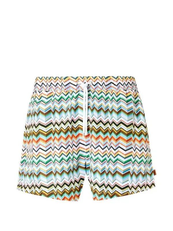 Missoni Zigzag-pattern Swim Shorts - Blue