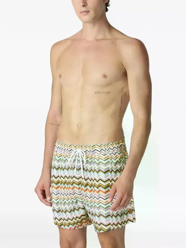 Missoni Zigzag-pattern Swim Shorts - Blue