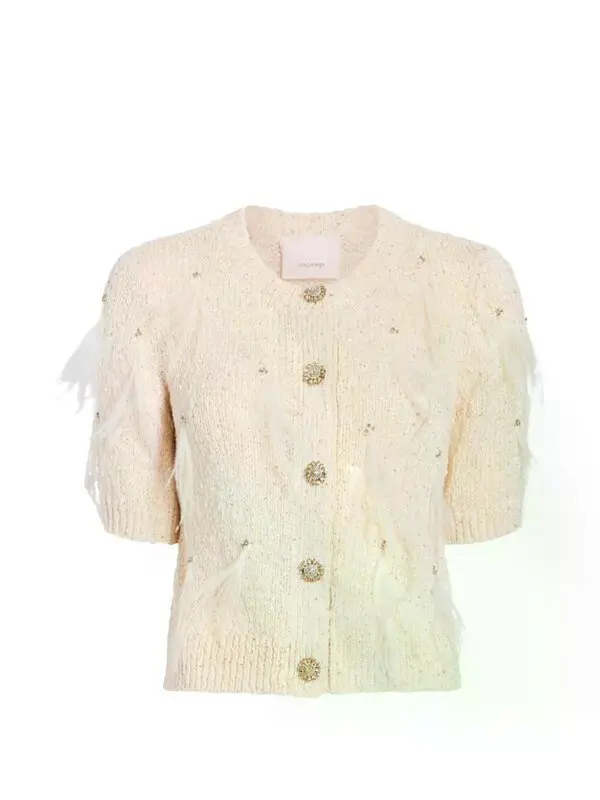 Cinq À Sept Coralie Sequin-embellished Feather Cardigan