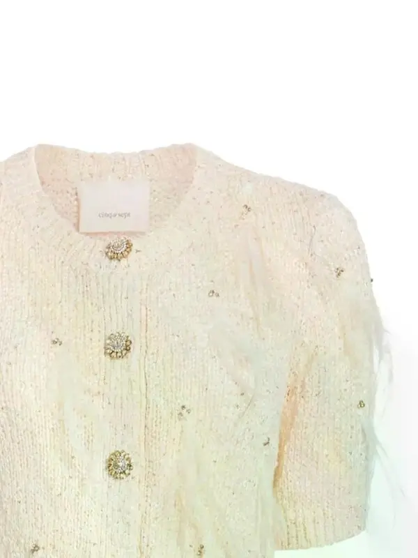 Cinq À Sept Coralie Sequin-embellished Feather Cardigan