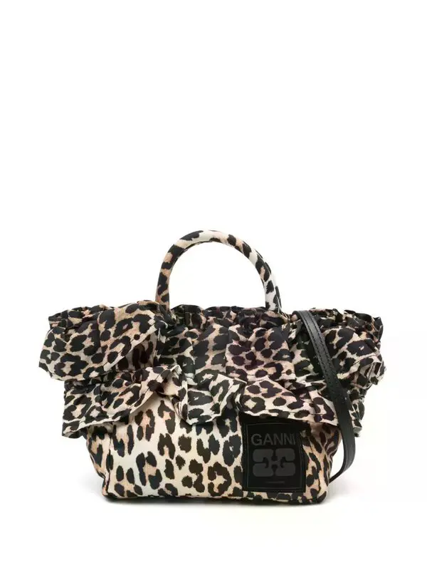 GANNI Leopard Print Tote Bag