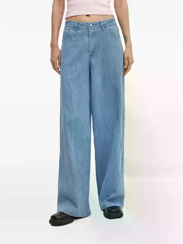 RÉSUMÉ Textured Denim Wide Leg Jeans