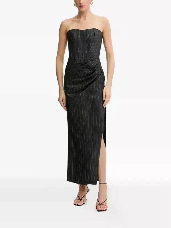 Bardot Everlasting Pinstripe Strapless Maxi Dress
