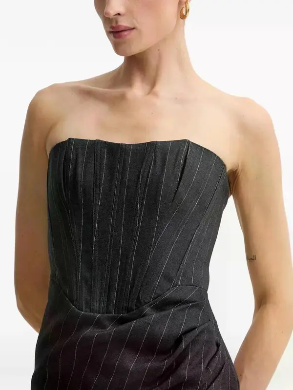 Bardot Everlasting Pinstripe Strapless Maxi Dress