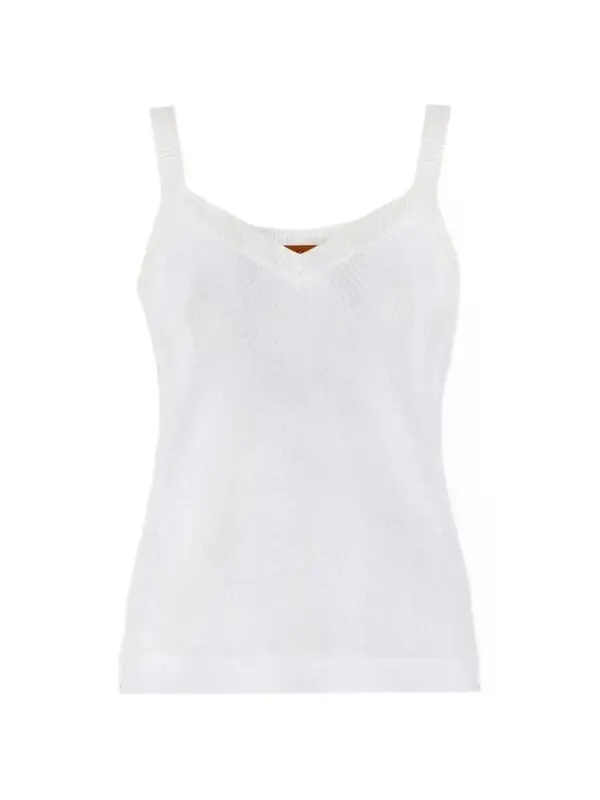 Missoni Textured V-neck Sleeveless Top - White