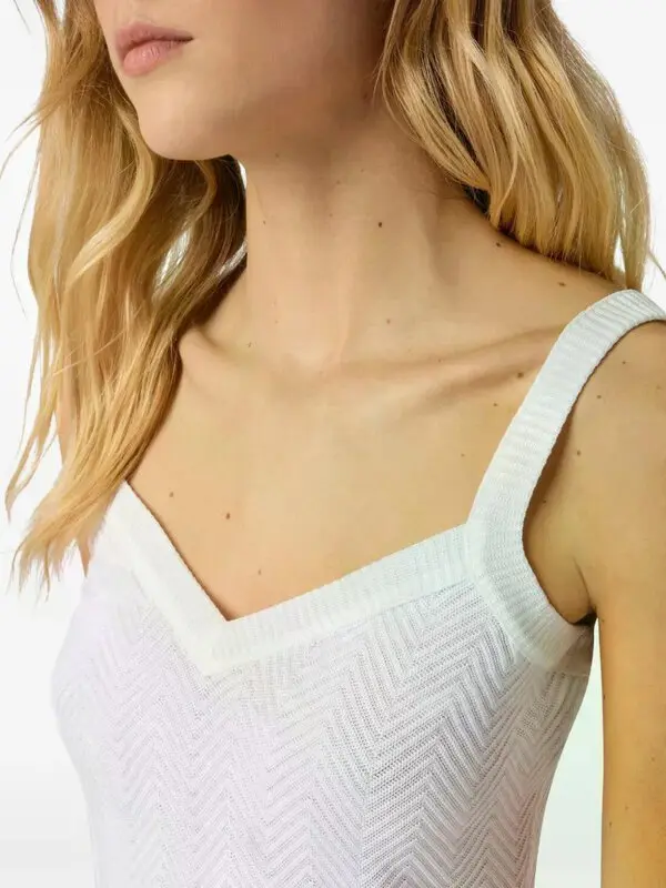 Missoni Textured V-neck Sleeveless Top - White