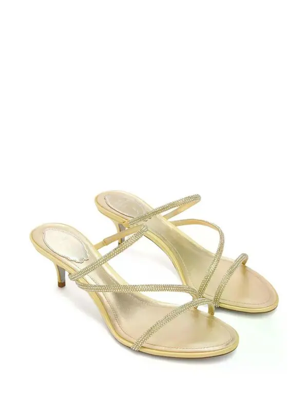 Rene Caovilla Cleo Embellished-strap Kitten-heel Sandals