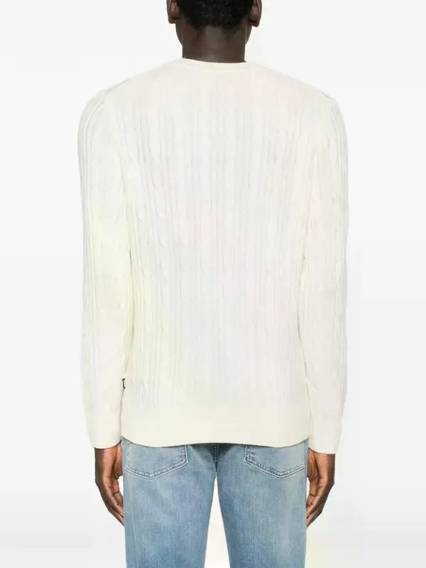 BOSS Cable-knit Crew-neck Sweater