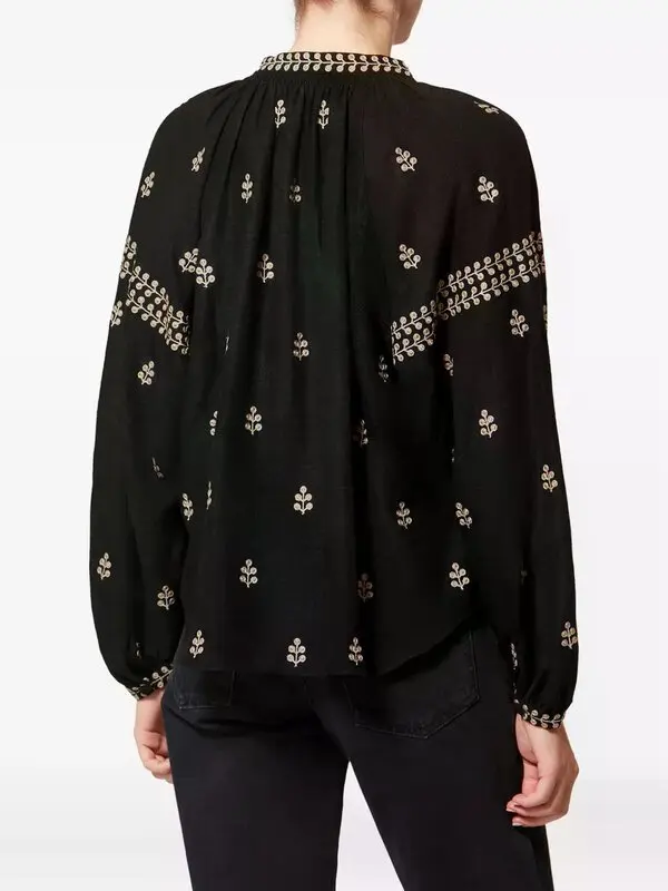 Isabel Marant Rodis Embroidered Tassel Top - Black