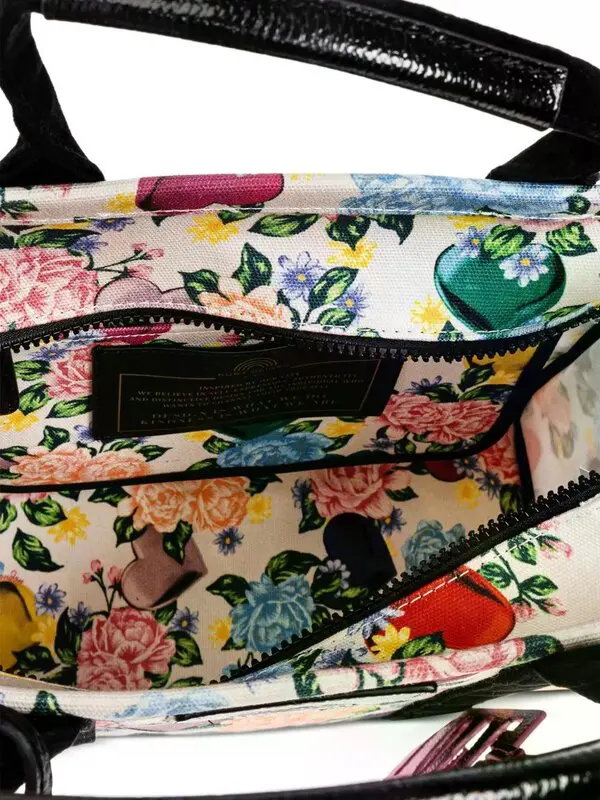 Kurt Geiger Floral Printed Tote Bag With Heart Charm - Neutrals