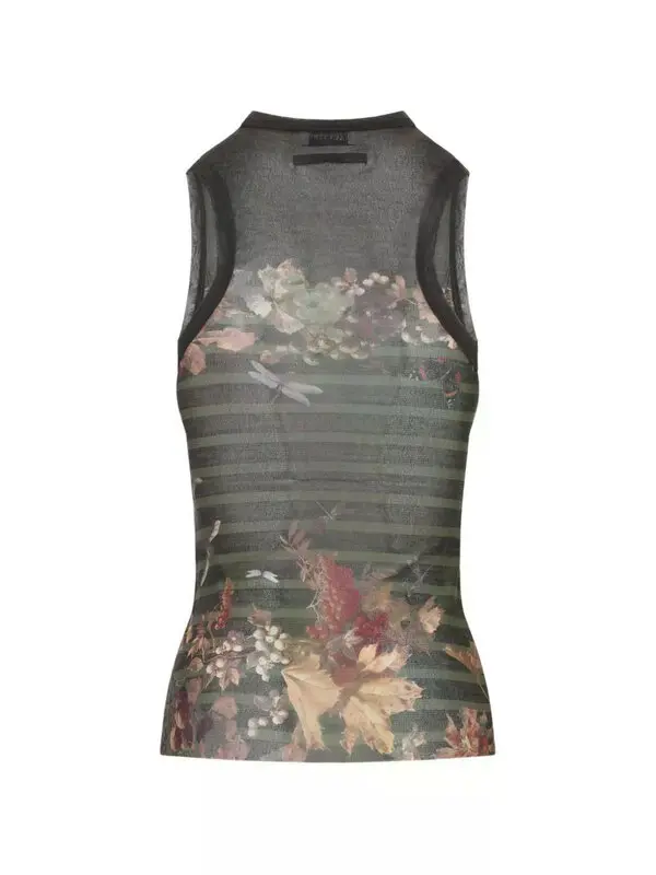 JEAN PAUL GAULTIER Floral-print Stripe Top