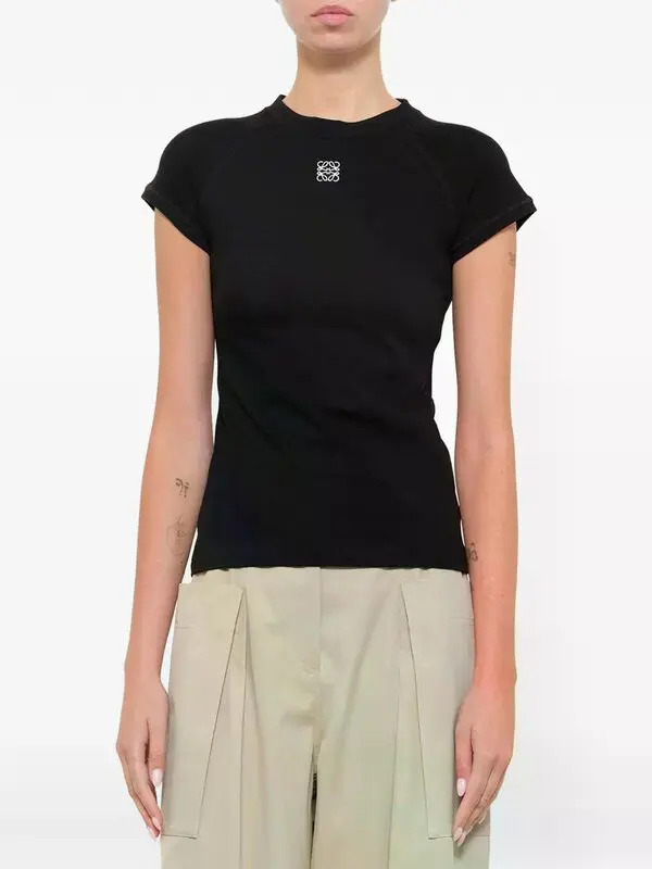Loewe Anagram Embroidery T-shirt - Black