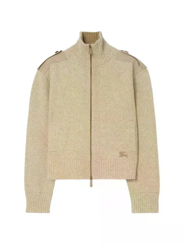 Burberry Funnel-neck Embroidered Cardigan