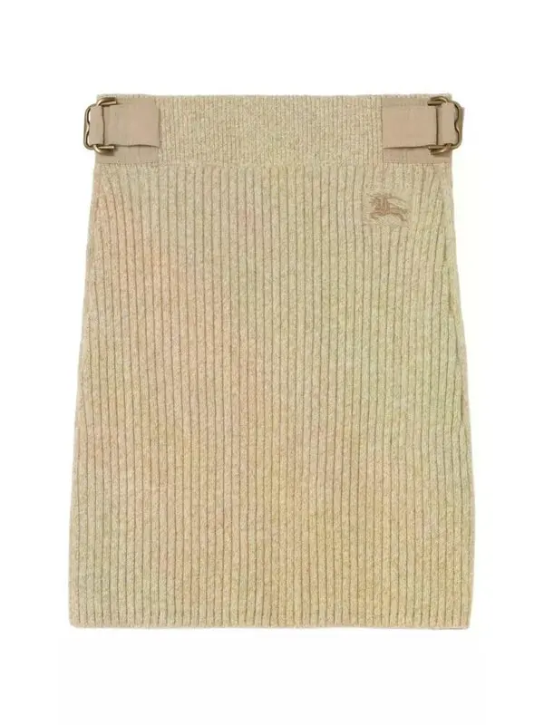 Burberry Ribbed Buckle-strap Mini Skirt