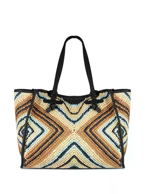 GIANNI CHIARINI Chevron-weave Tote Bag - Neutrals