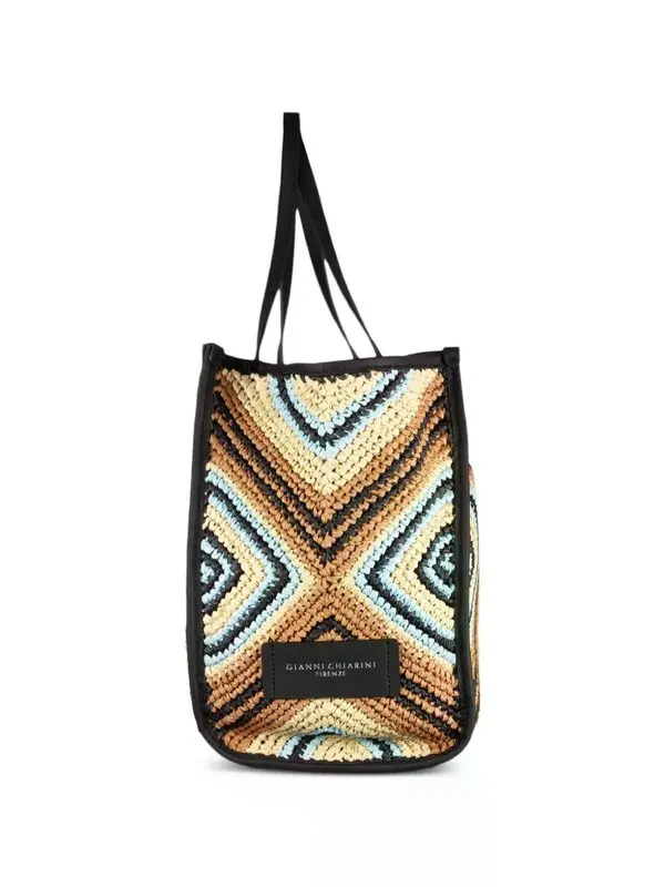 GIANNI CHIARINI Chevron-weave Tote Bag - Neutrals