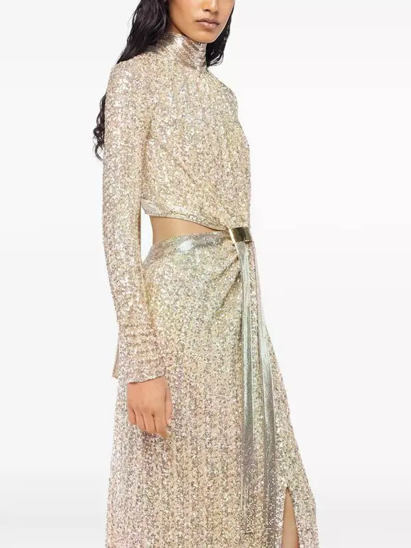 Rabanne Sequin-embellished Cut-out Dress
