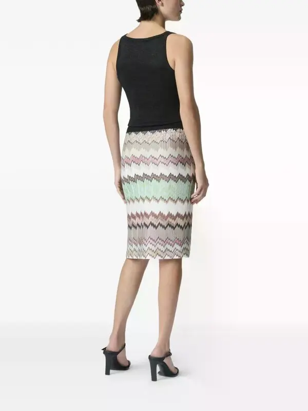 Missoni Chevron Slit Midi Skirt