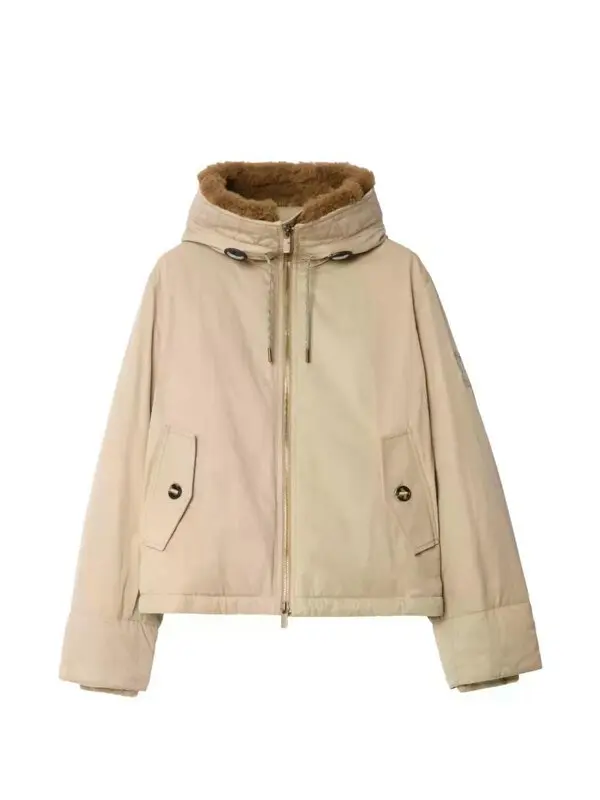 Burberry Shearling-trim Hooded Jacket - Neutrals