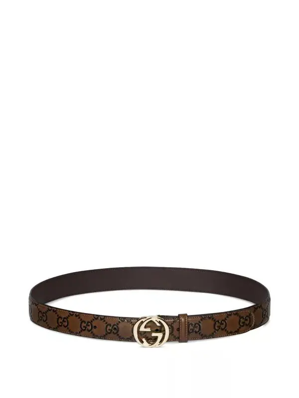 Gucci Interlocking G-buckle Belt - Brown
