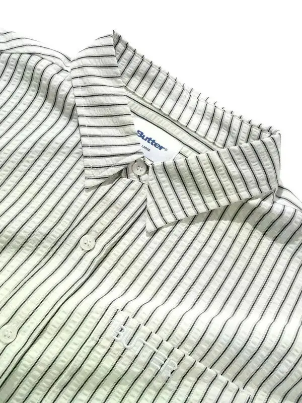 BUTTER GOODS Striped Embroidered Shirt