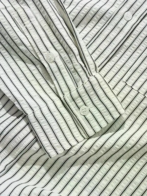 BUTTER GOODS Striped Embroidered Shirt